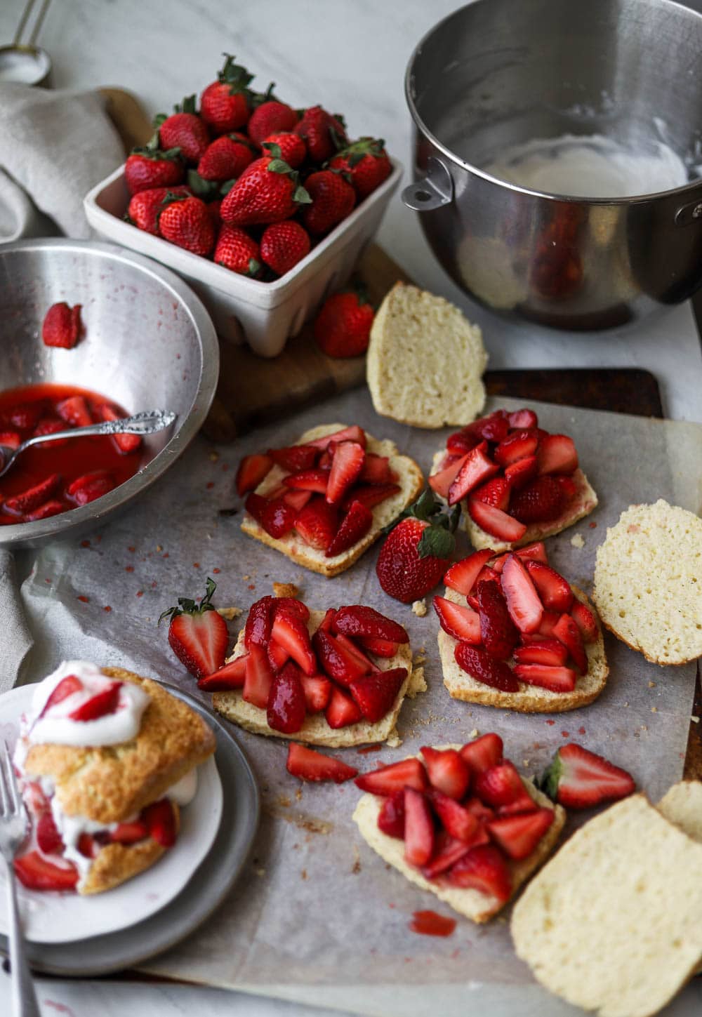 Fresh Strawberry Shortcake with Yogurt Cream - Lion's Bread